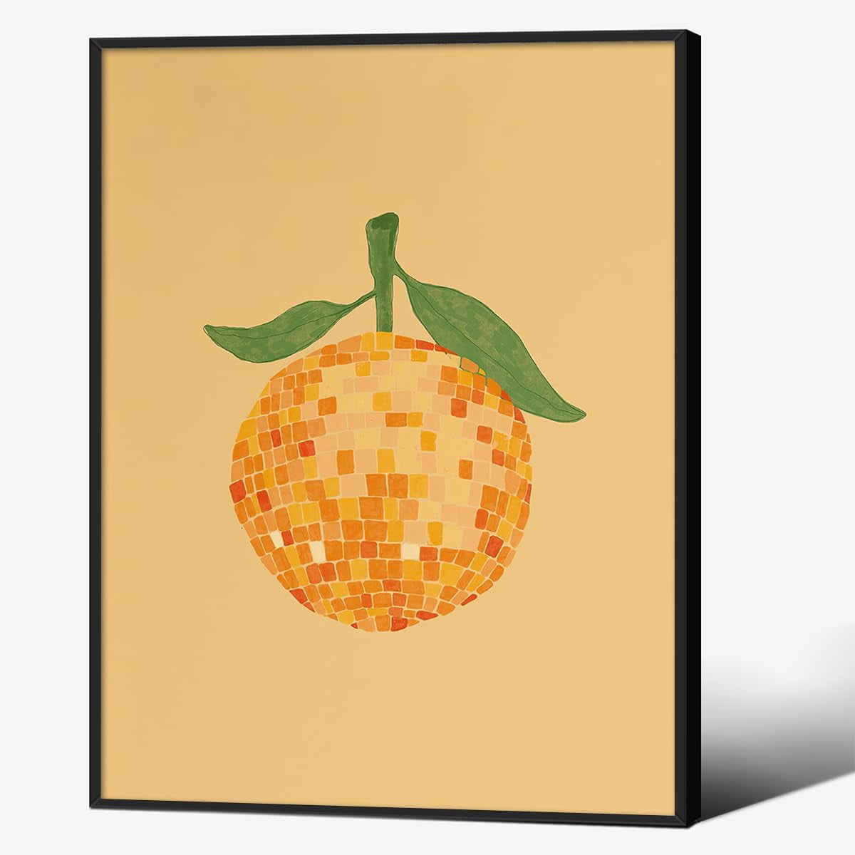 CDDposter Retro Funky Orange Canvas Wall Art Fashion Disco Ball ...