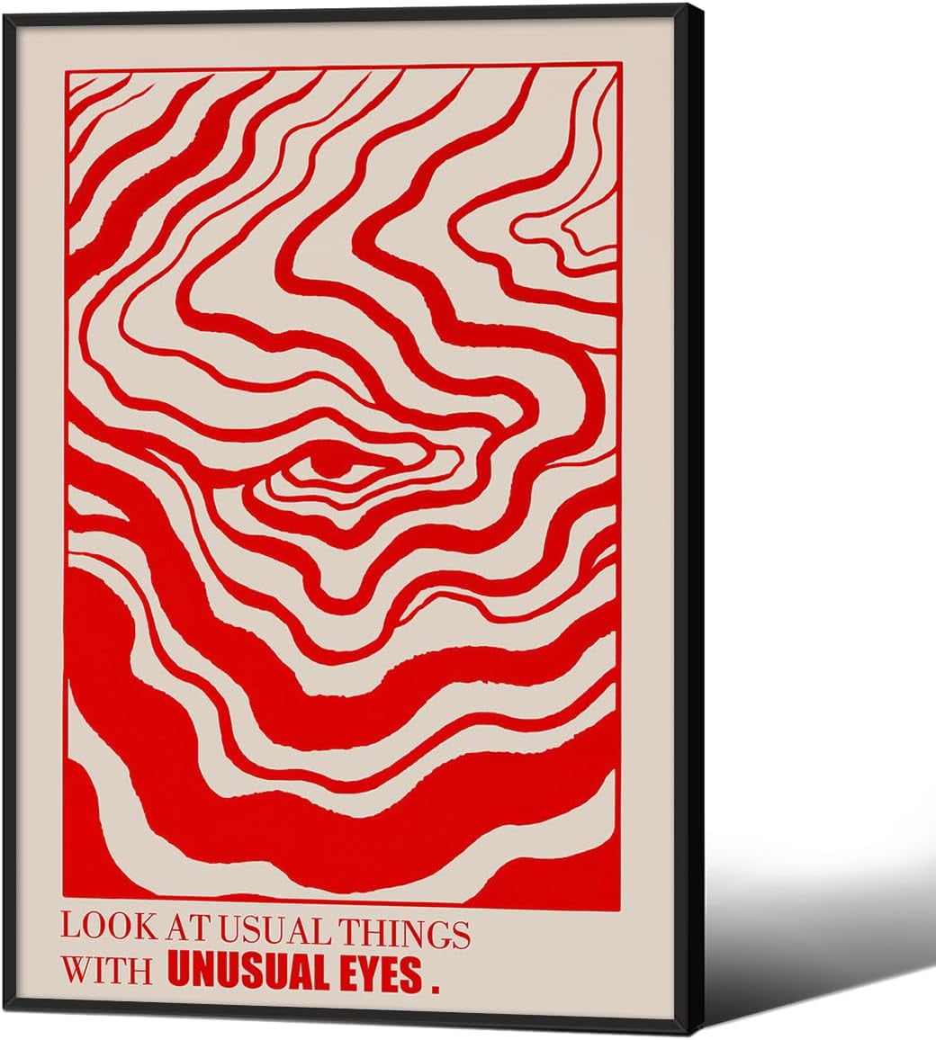 CDDposter Retro Red Abstract Eye Canvas Wall Art Vintage Hippie Trippy ...