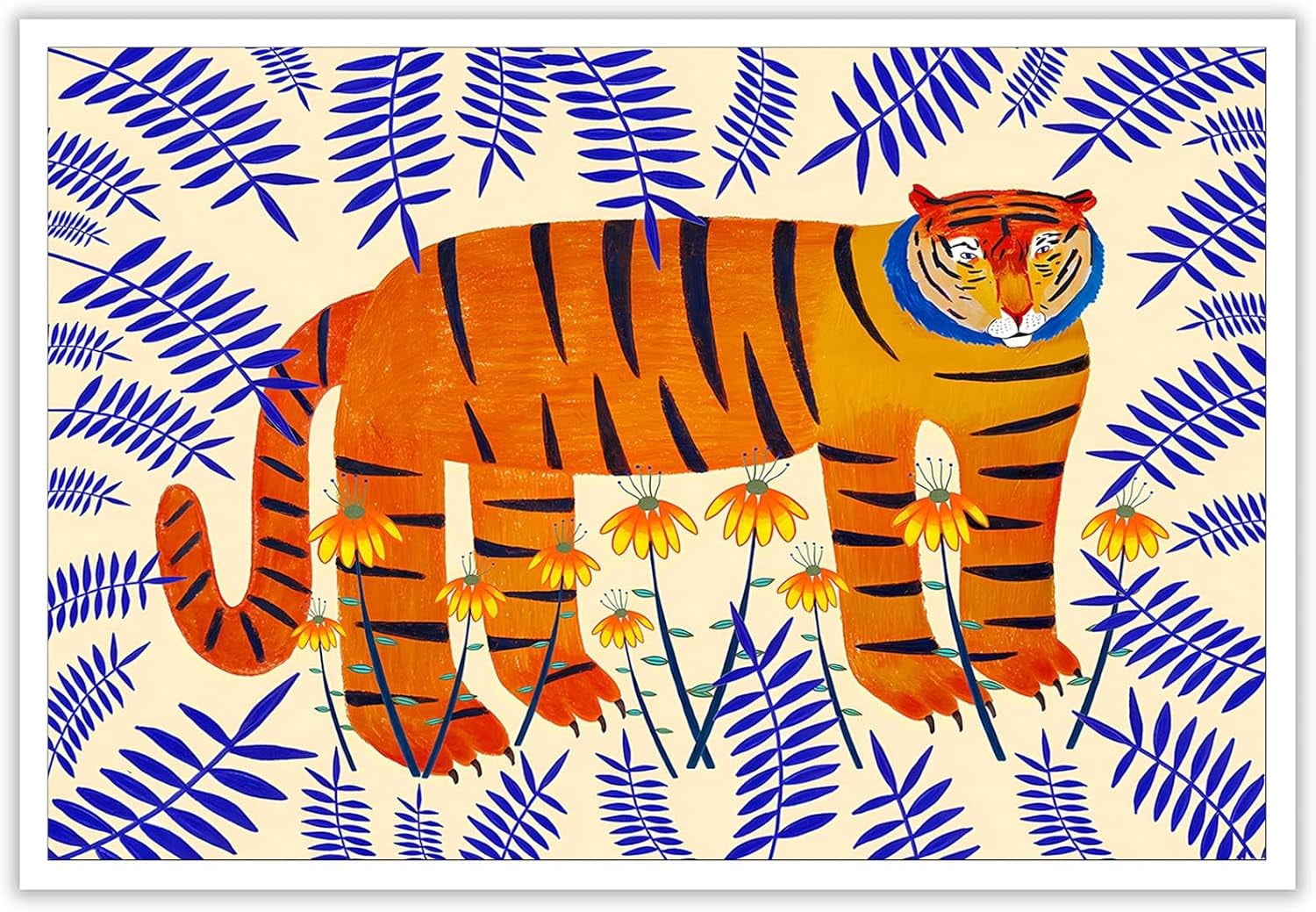 CDDposter Retro Tiger Full-Length Posters Ferocity Jungle King Hunting ...