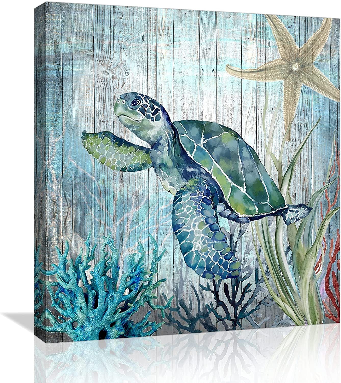 CDDposter Sea Turtle Bathroom Wall Decor Modern Canvas Ocean Theme ...