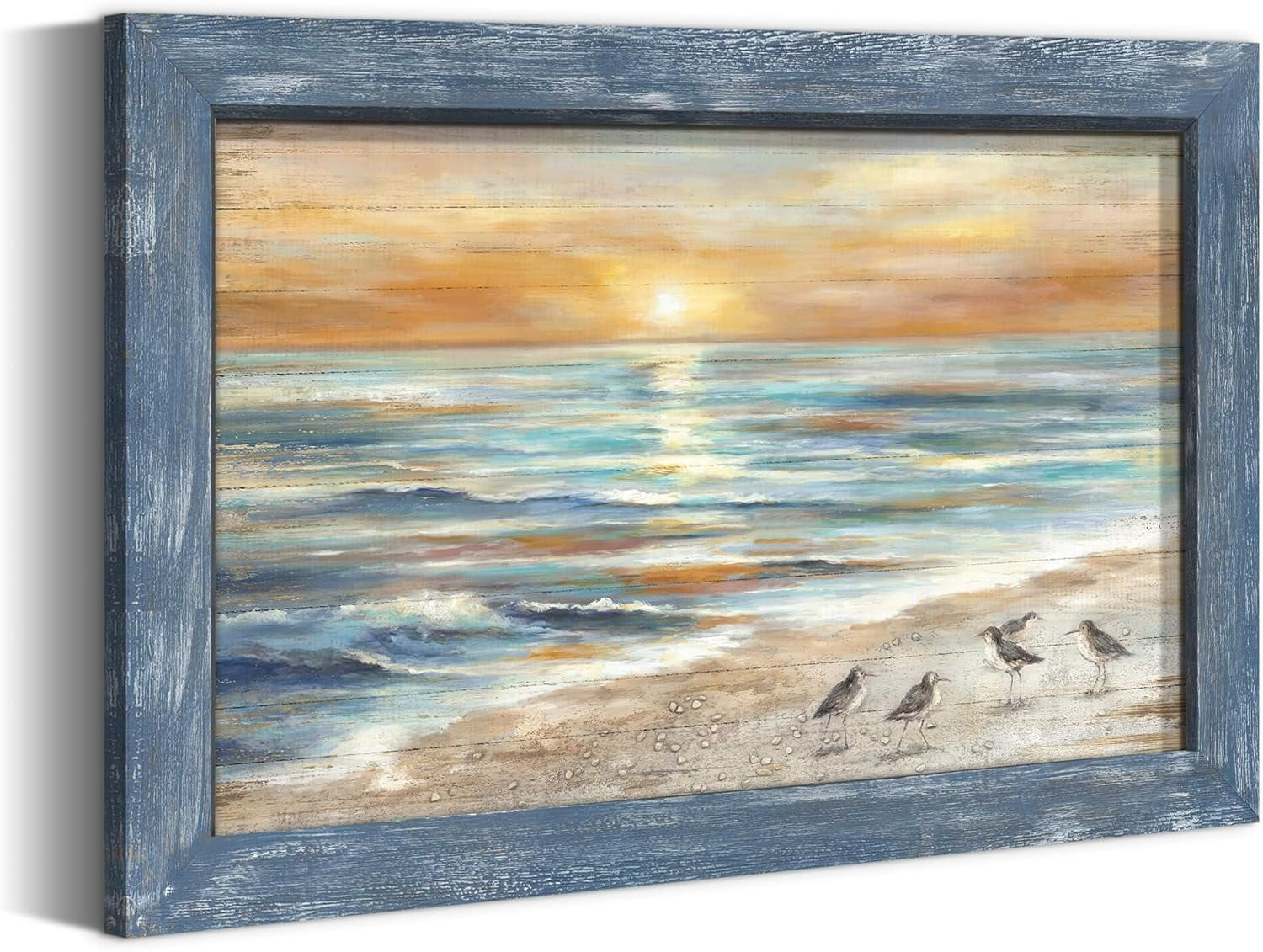 CDDposter Unframed Sunset Ocean Wall Art: Modern Coastal Sea Birds ...