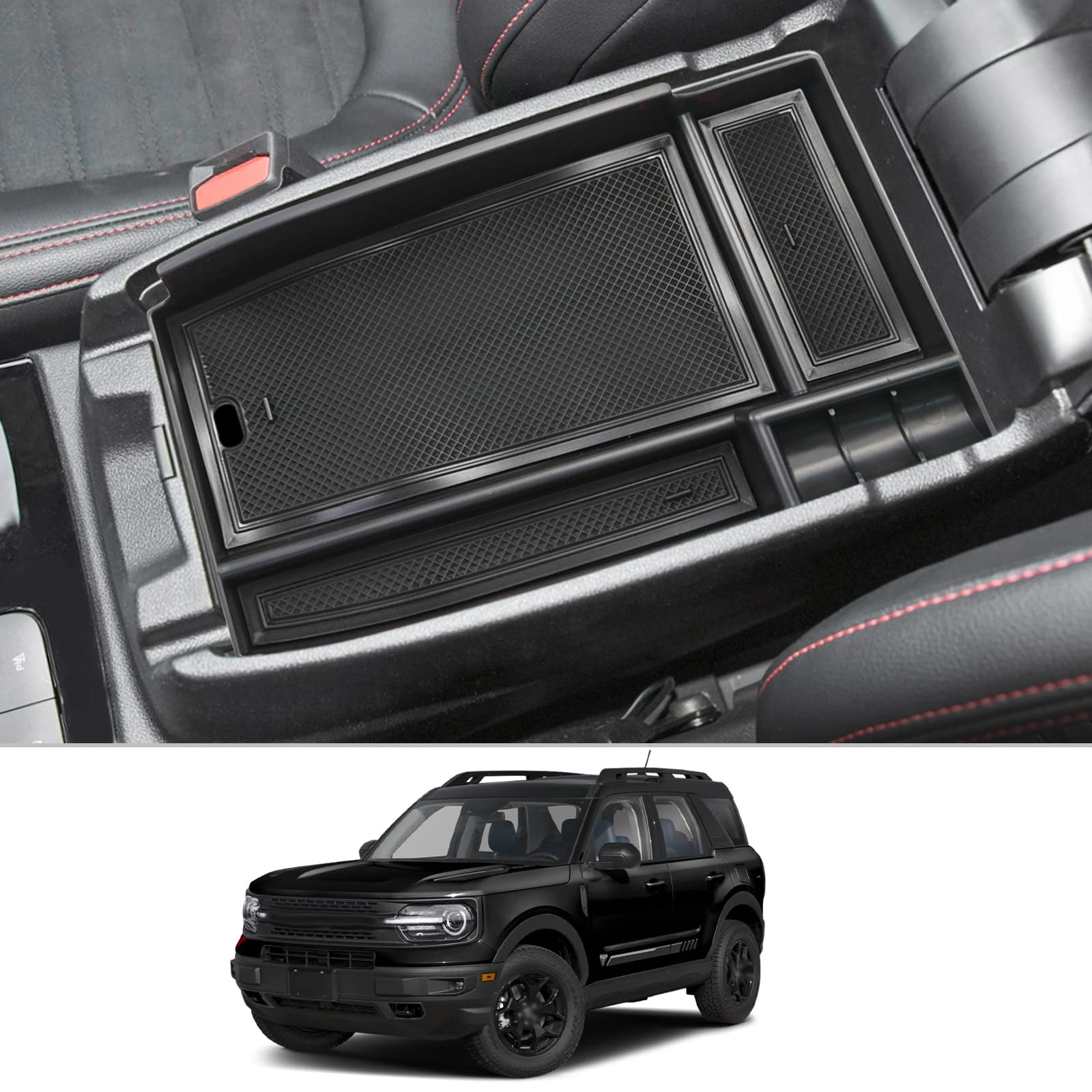 CDEFG 2021 2022 2023 Bronco Sport Center Console Organizer Tray Armrest ...