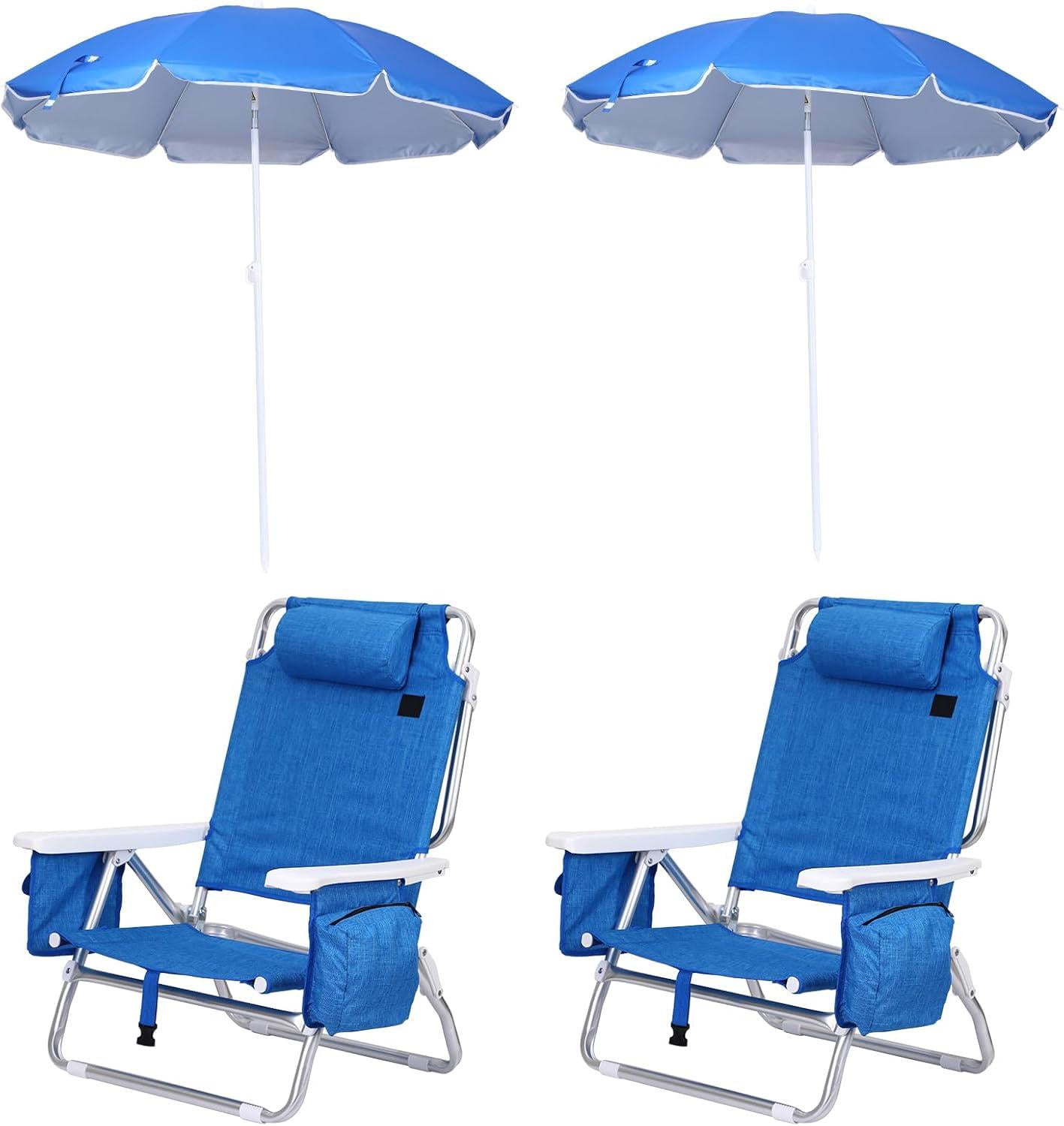 CDEN Backpack Beach Chair, Sand Chair, Beach Chairs for Adults, 7 ...