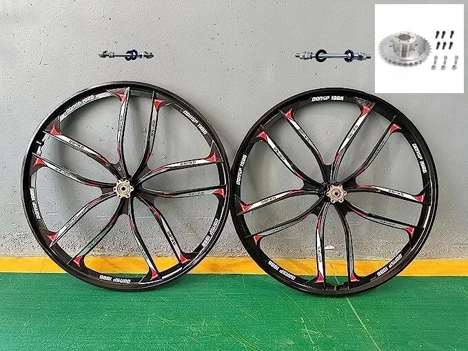 CDH 10 Blades 26" Bike Wheel Set & Rear Adapter 36T Sprocket, Bicycle ...