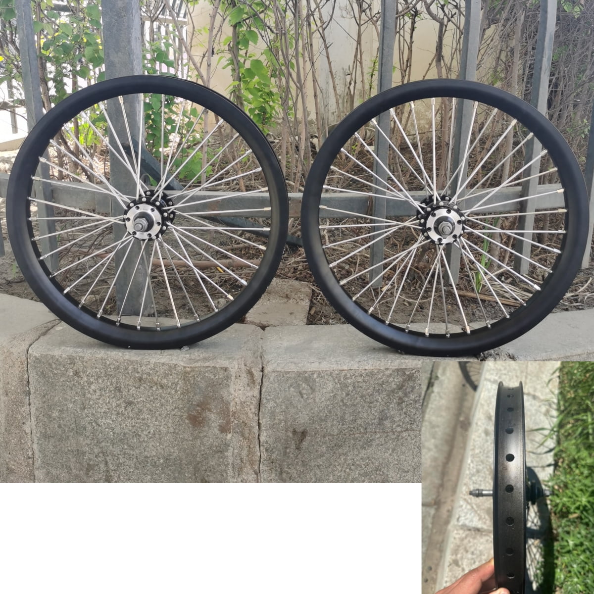 CDH 20 inch Bicycle Wheel Set Double Wall Bike Rim Set Heavy Duty 10G ...