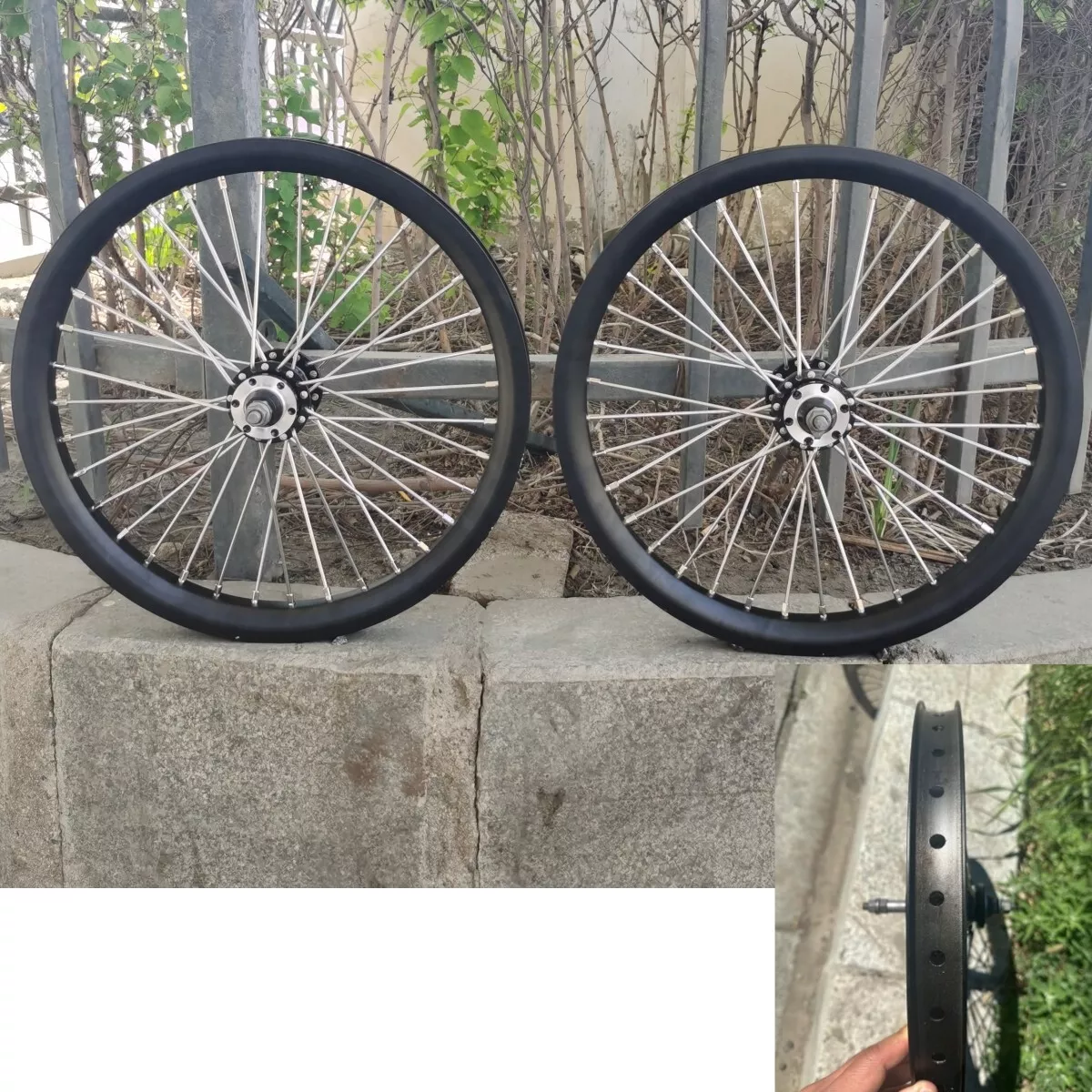 CDH 20 inch Bicycle Wheel Set Double Wall Bike Rim Set Heavy Duty 10G ...