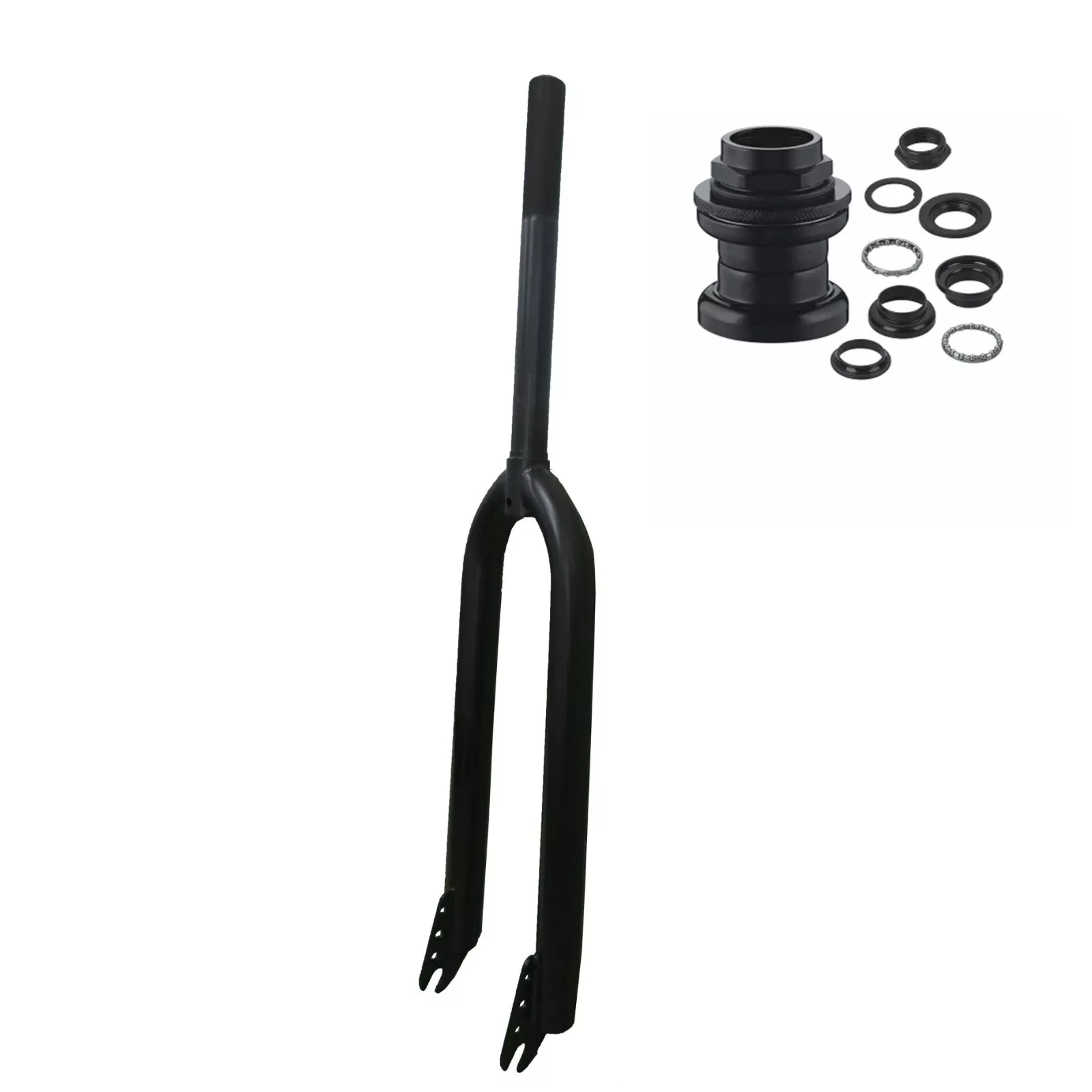 CDH 26" Bike Fork & 8pcs Headset Bike Steel Rigid Fork Beach Bike Road ...