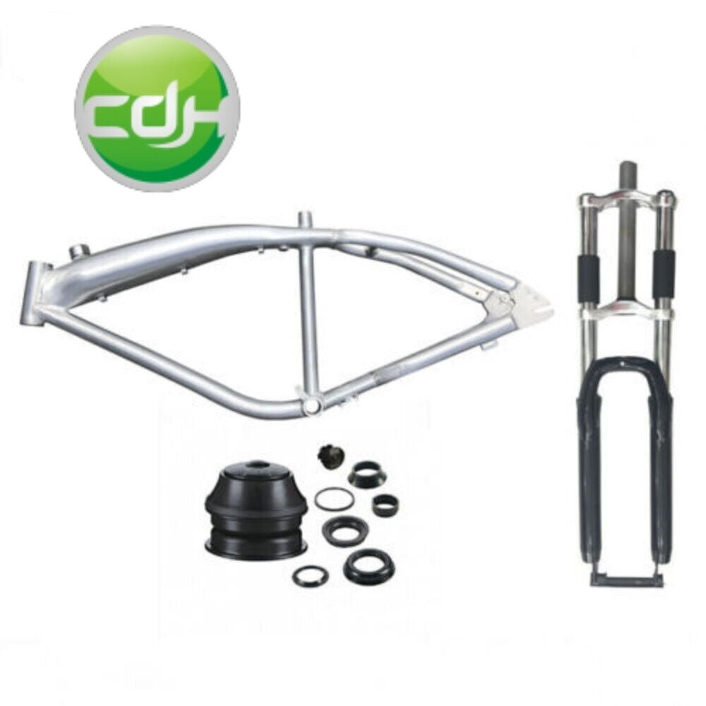 CDH Bike Frame Brushed Alum 3.4L Gas Tank Frame & 26" Suspension Fork ...