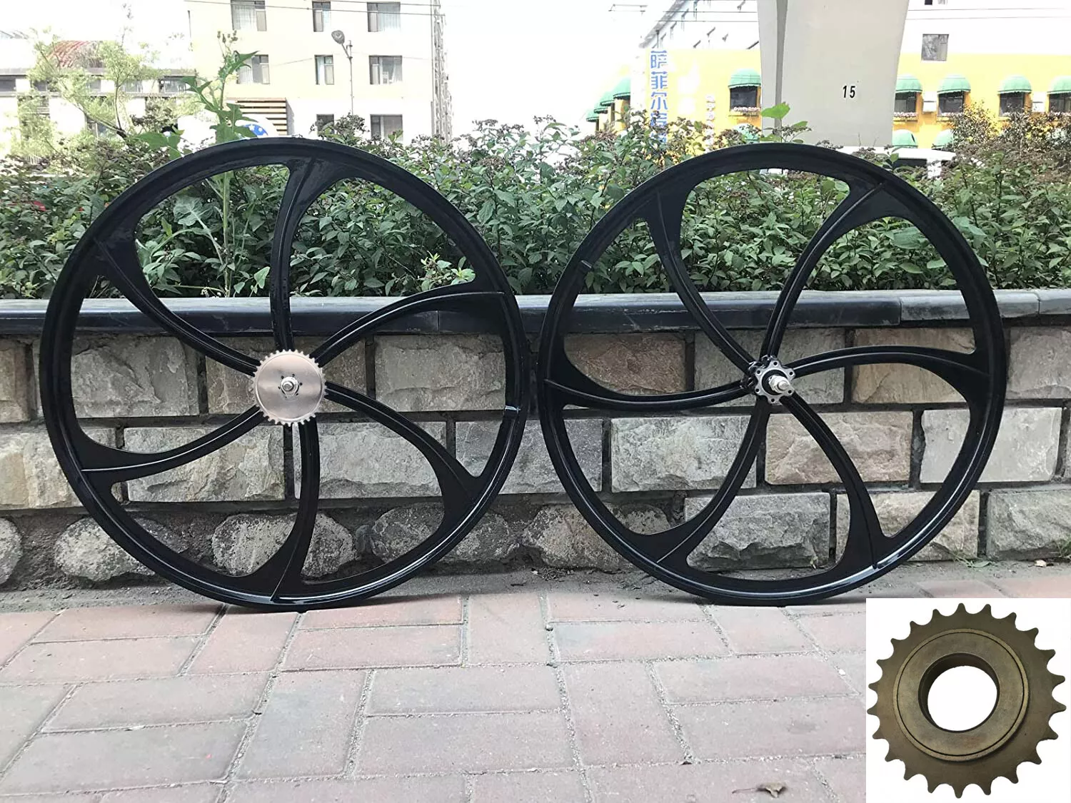 CDHPOWER 26" Bike Mag Wheel Set/26" Magnesium Bike Wheel with 22T ...