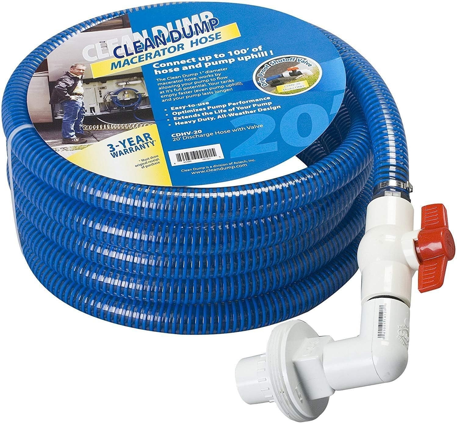 (CDHV-20) 20 Foot Length Discharge Hose with Drip Proof Valve - Walmart.com