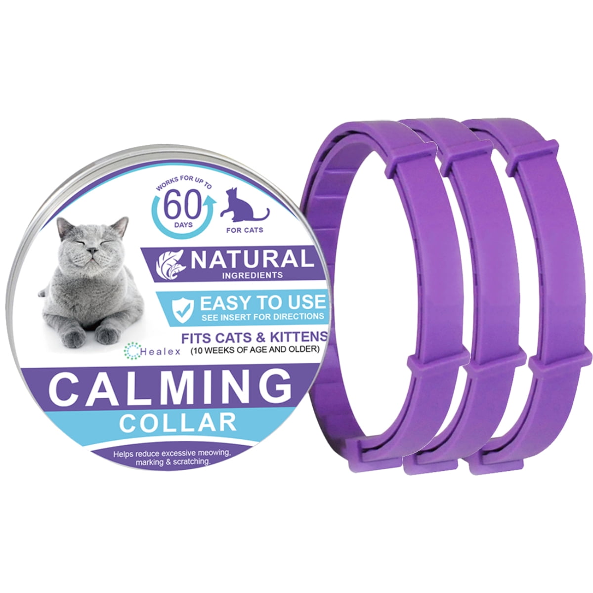 CDJLY 38cm Calming Collar Adjustable Waterproof Relieve Anxiety Cat ...