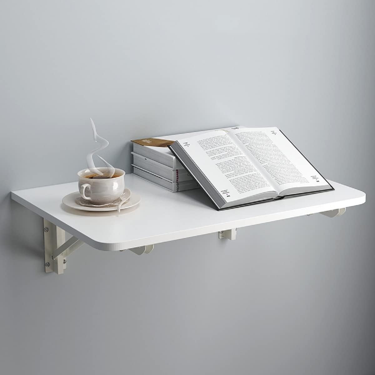 CDJXNLY Wall Mounted Floating MDF Drop Leaf Table Simple Fold Down ...