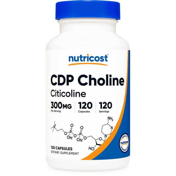 Nutricost CDP Choline Citicoline 300 mg Vegetarian Supplement 120 ...
