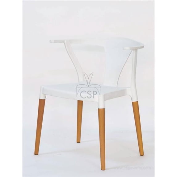 CDPW1001-ZSFP-WH Mid Century Modern Arm Chair - White - 29.5 in ...