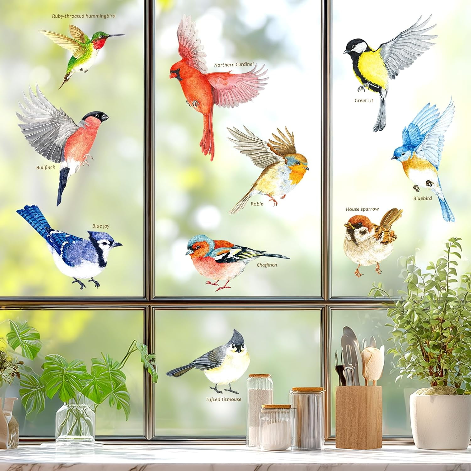 CDS2-9001 Anti-Collision Window Clings Bird Alert Collision Decals to ...