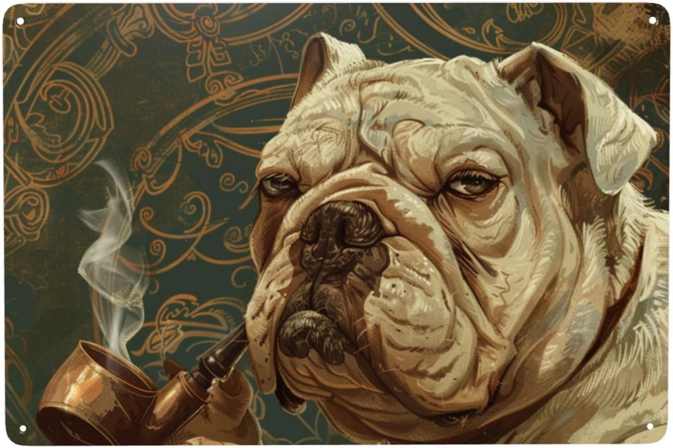 CDSASHCA Vintage Dogs with cigarette Tin sign,luxury home decor Wall ...