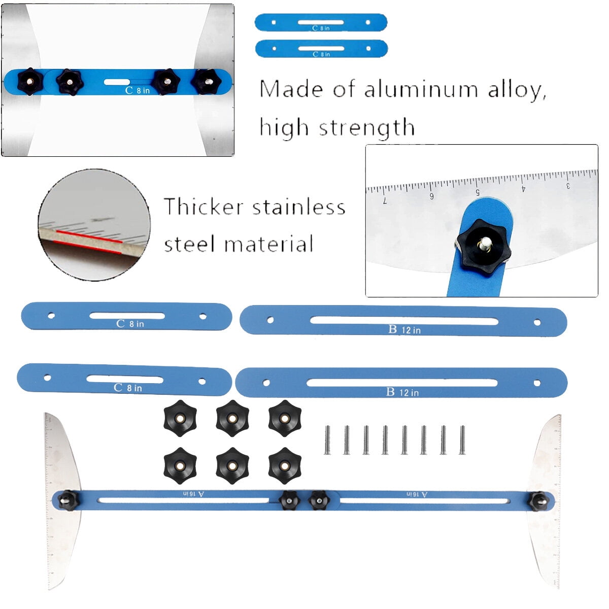 CDZHLTG 11-60in. Stair Treads Gauge Template Tool Stair Jig Measuring ...