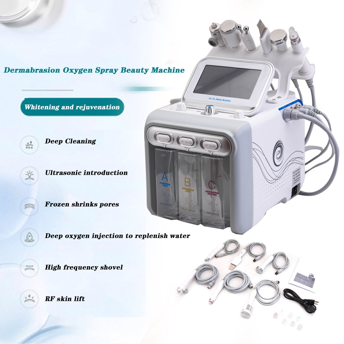 CDZHLTG 110V/50-60Hz 6IN1 Water Dermabrasion Deep Cleansing Machine ...