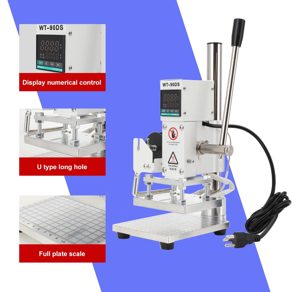 CDZHLTG 110V DIY Hot Gold Foil Embossing Stamping Machine for Leather ...