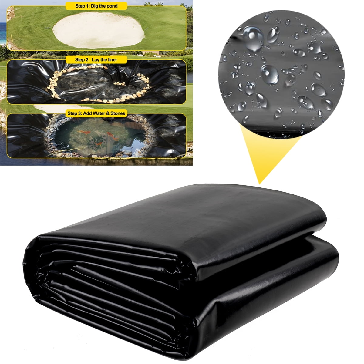 CDZHLTG 13 x 20 ft 20 Mil Thickness LLDPE Material Pond Liner for Fish ...