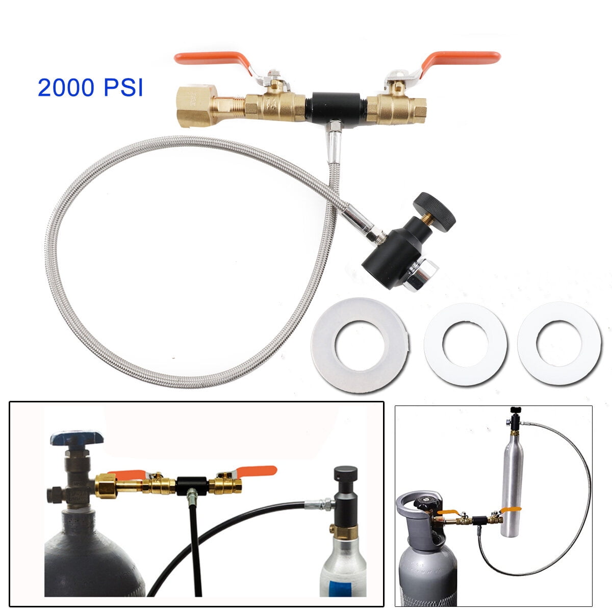 CDZHLTG 24in. CO² Cylinder Tank Refill Adapter Hose Filling Station for ...