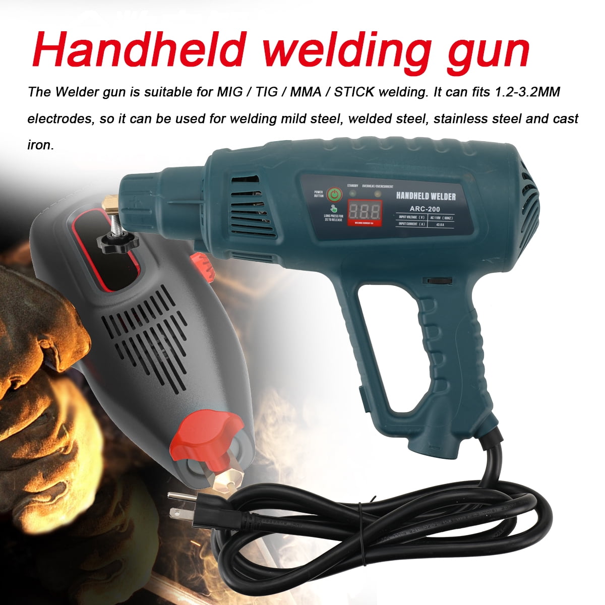 CDZHLTG 4800W Inverter Electric Welding Gun Machine ARC Handheld Welder ...