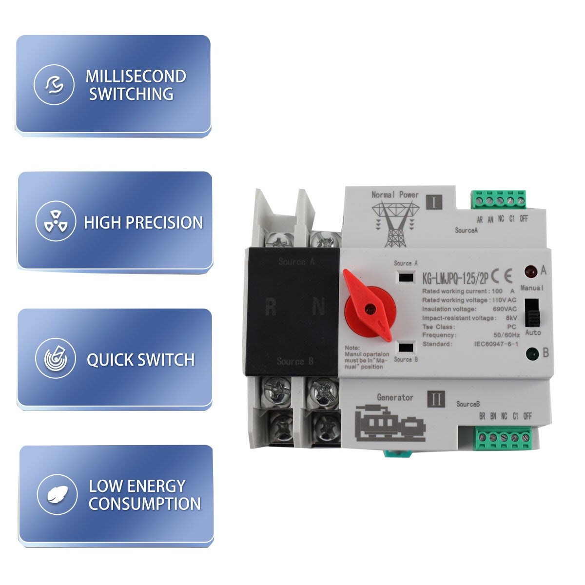 CDZHLTG 50Hz/60Hz Dual Transfer Switch,Transfer Switch, Dual Power ...