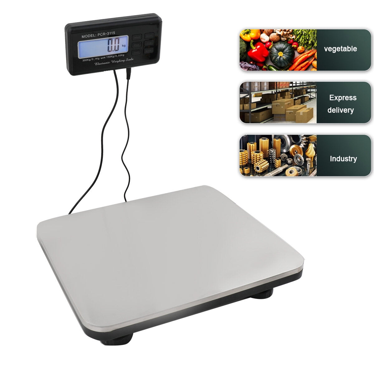 CDZHLTG 660 Lbs 110V Digital Platform Scale LCD Stainless Steel Pet ...