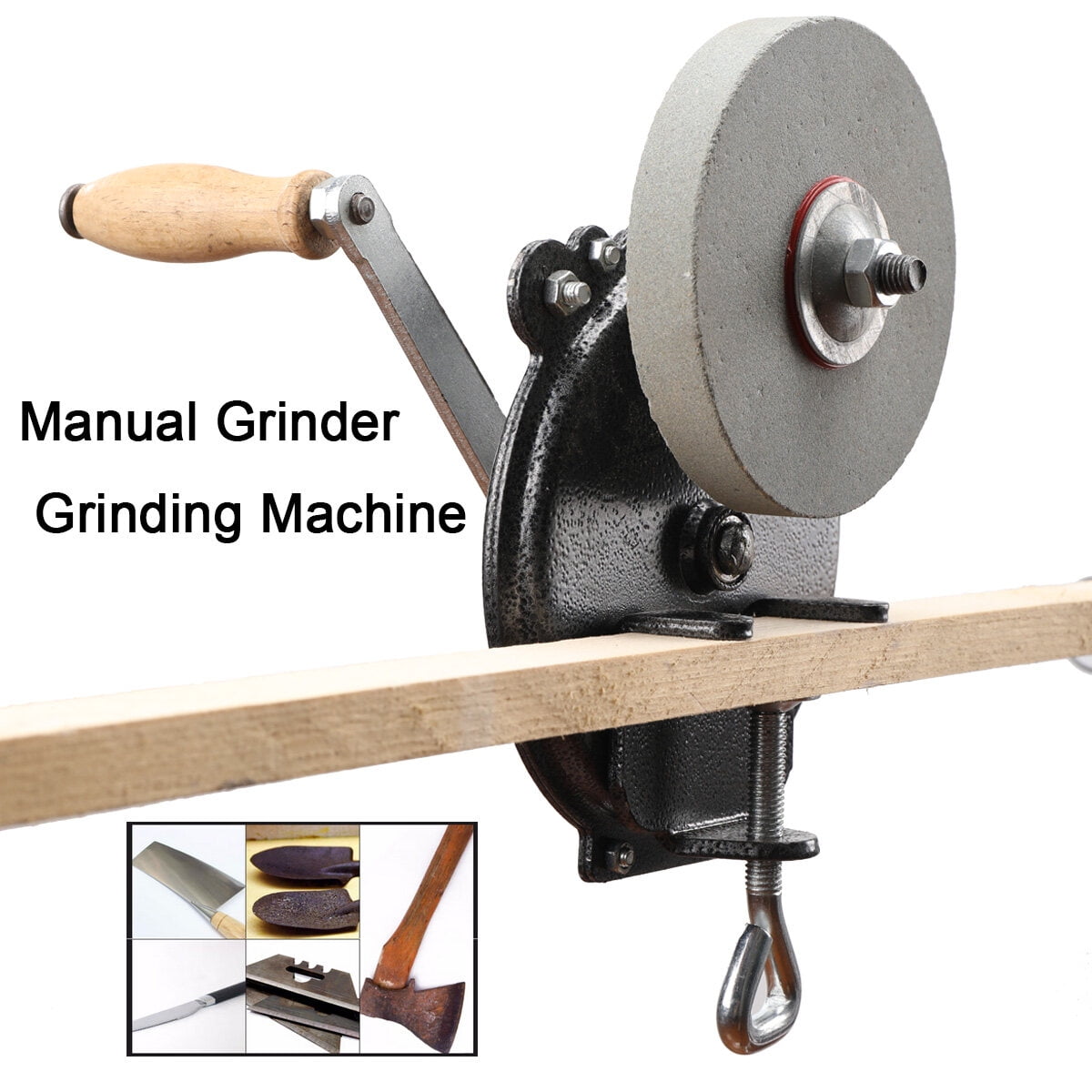 CDZHLTG Cast Iron 6" Hand Grinder Hand Bench Mount Hand crank Grinder ...