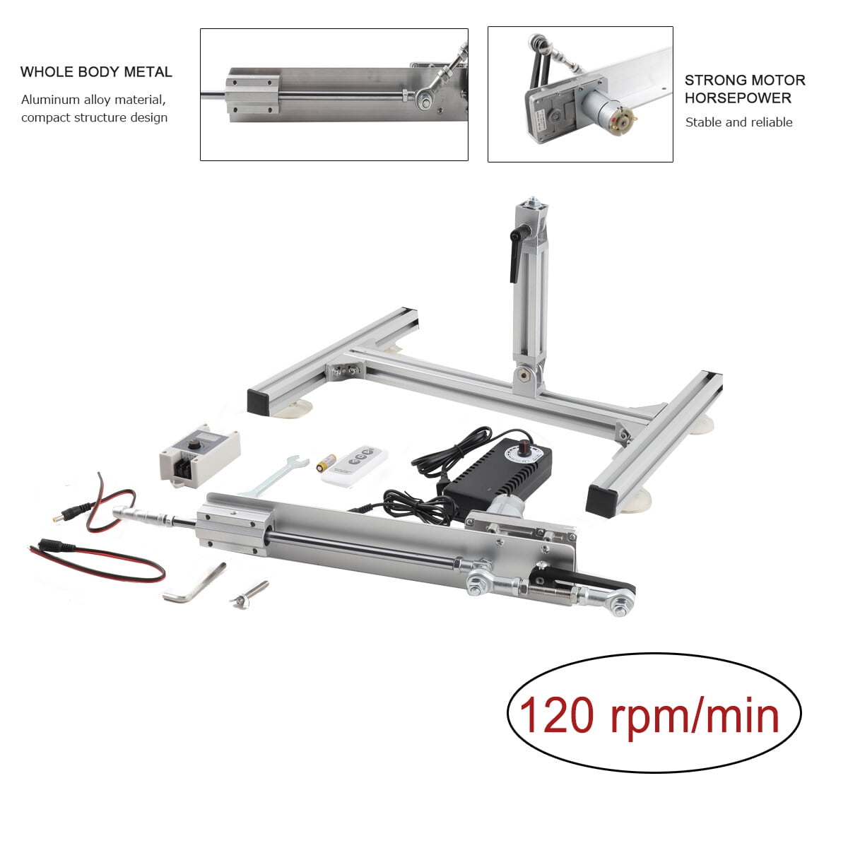 CDZHLTG DIY 24V 120RPM Reciprocating Cycle Linear Actuator Stroke 30 ...