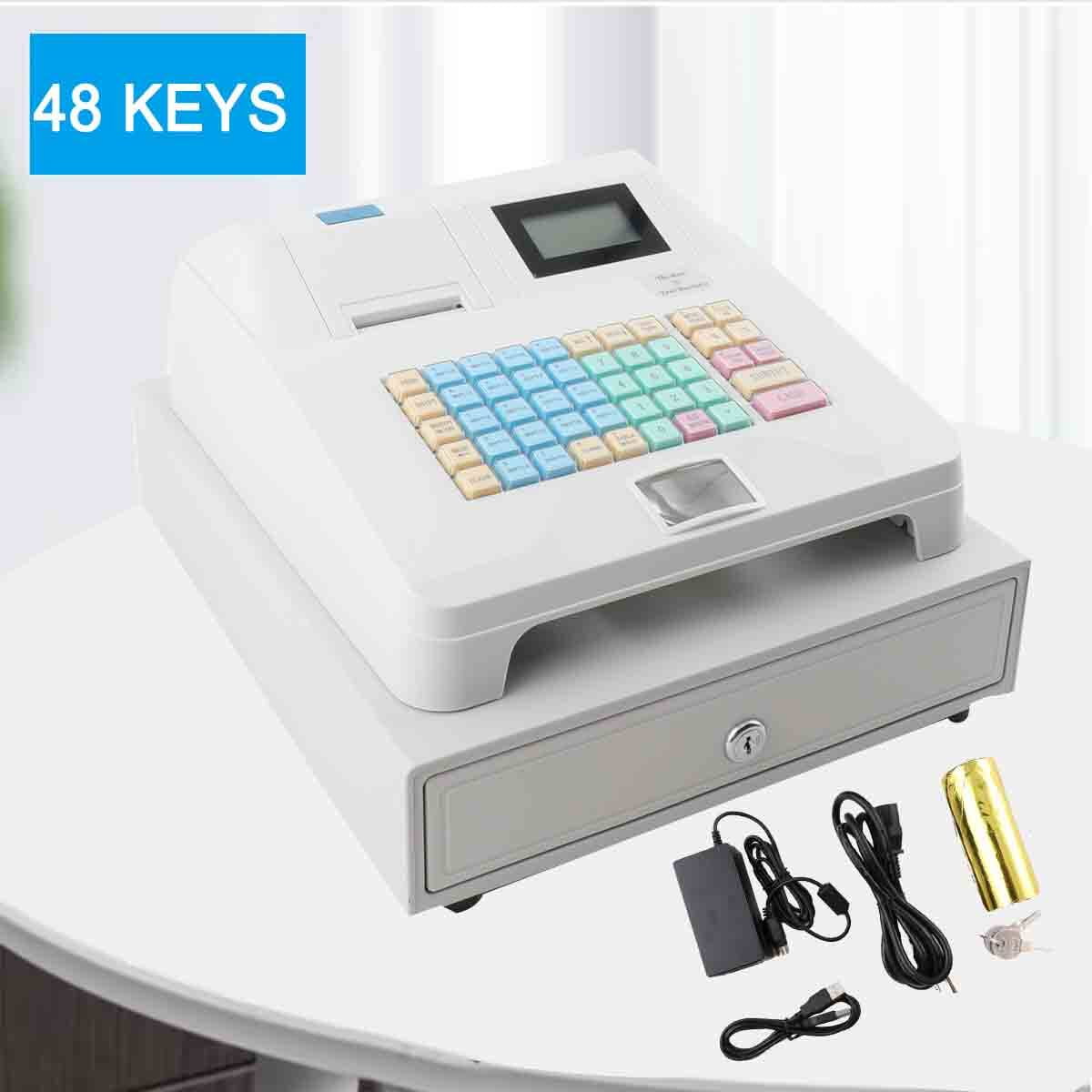 CDZHLTG Electronic POS System Cash Register, 48 Keys 8 Digital LED ...