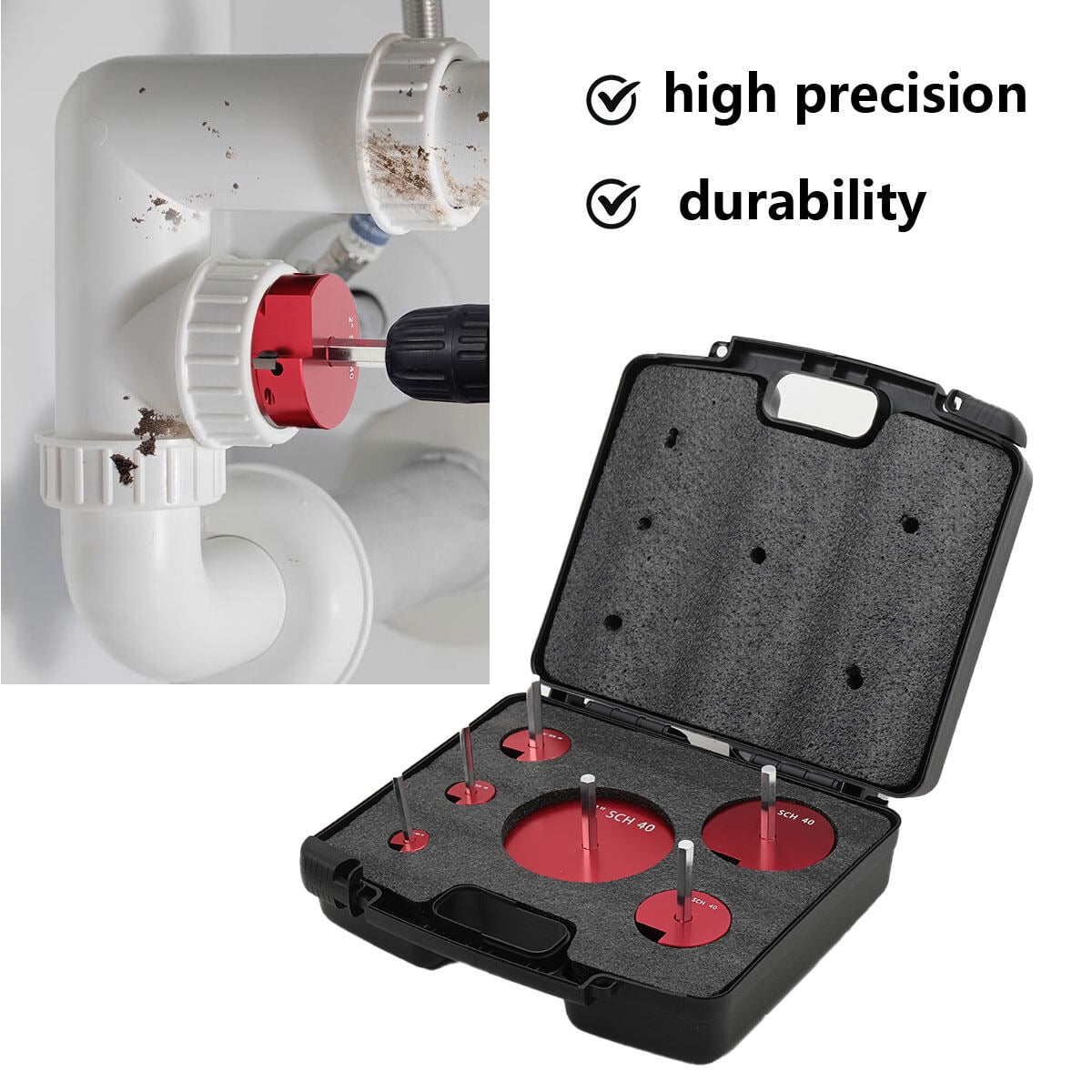 CDZHLTG Plastic Pipe Fitting Reamers, 6 Pcs PVC Pipe Reamer for ...