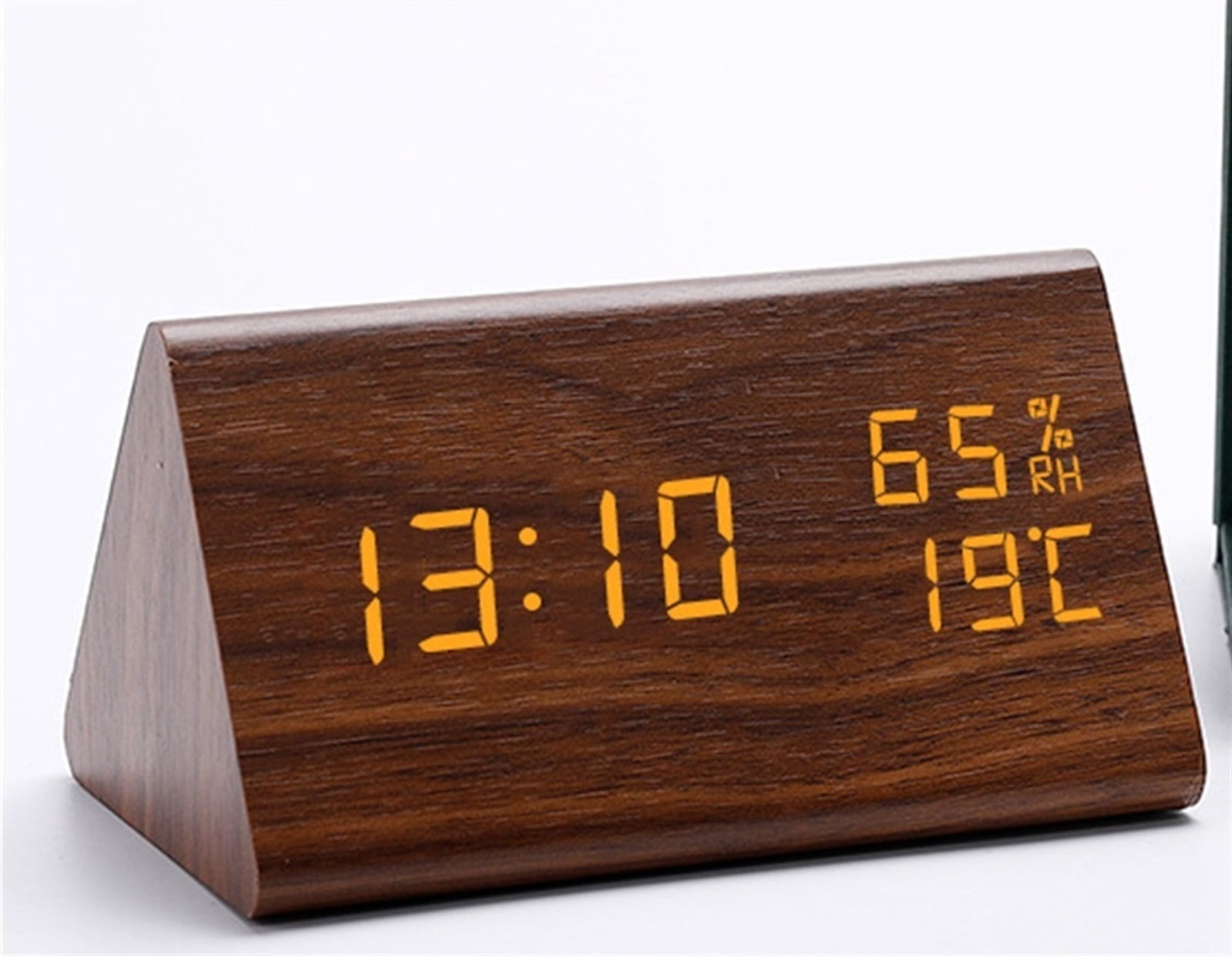 CDesktop Clocks Home Deco Wooden Alarm Clock Watch Table Voice Ontrol ...