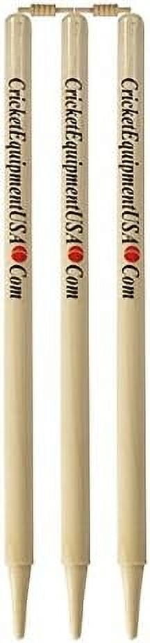 CE Cricket Stumps Set 6 Wickets 4 Bails Wooden White Yellow Brown ...