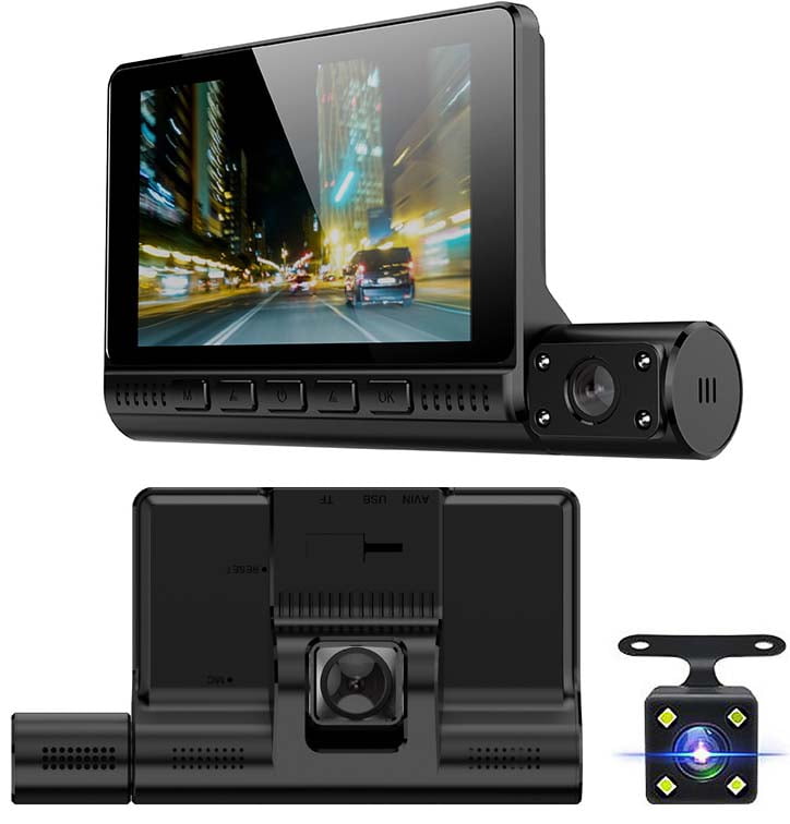 CE-DVR-CDV0007 - DASH CAMERA 1080P 3LENS 4INCH DVR FRONT INNER REAR ...