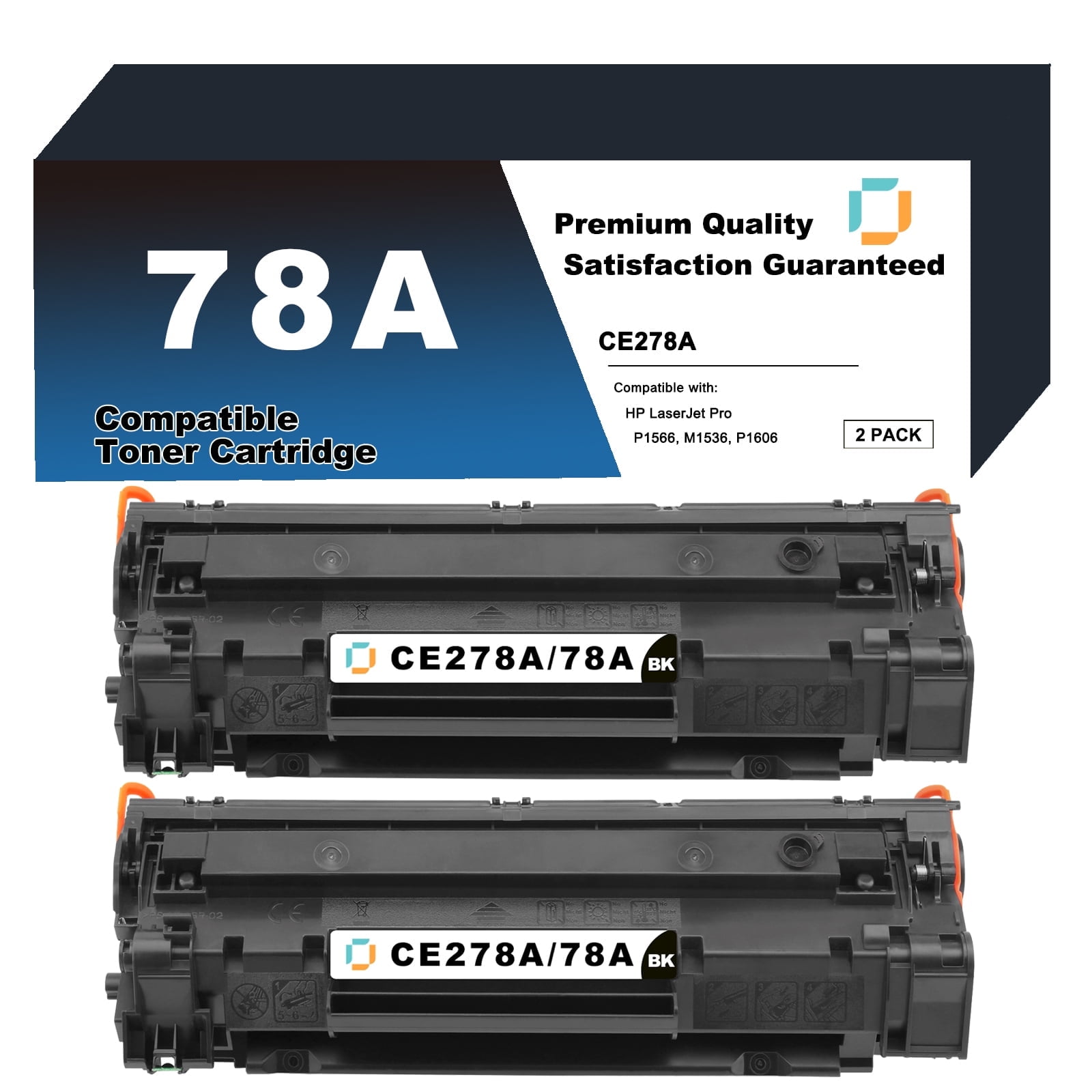CE278A Toner Cartridge Replacement Compatible for HP 78A 2 Pack to use ...