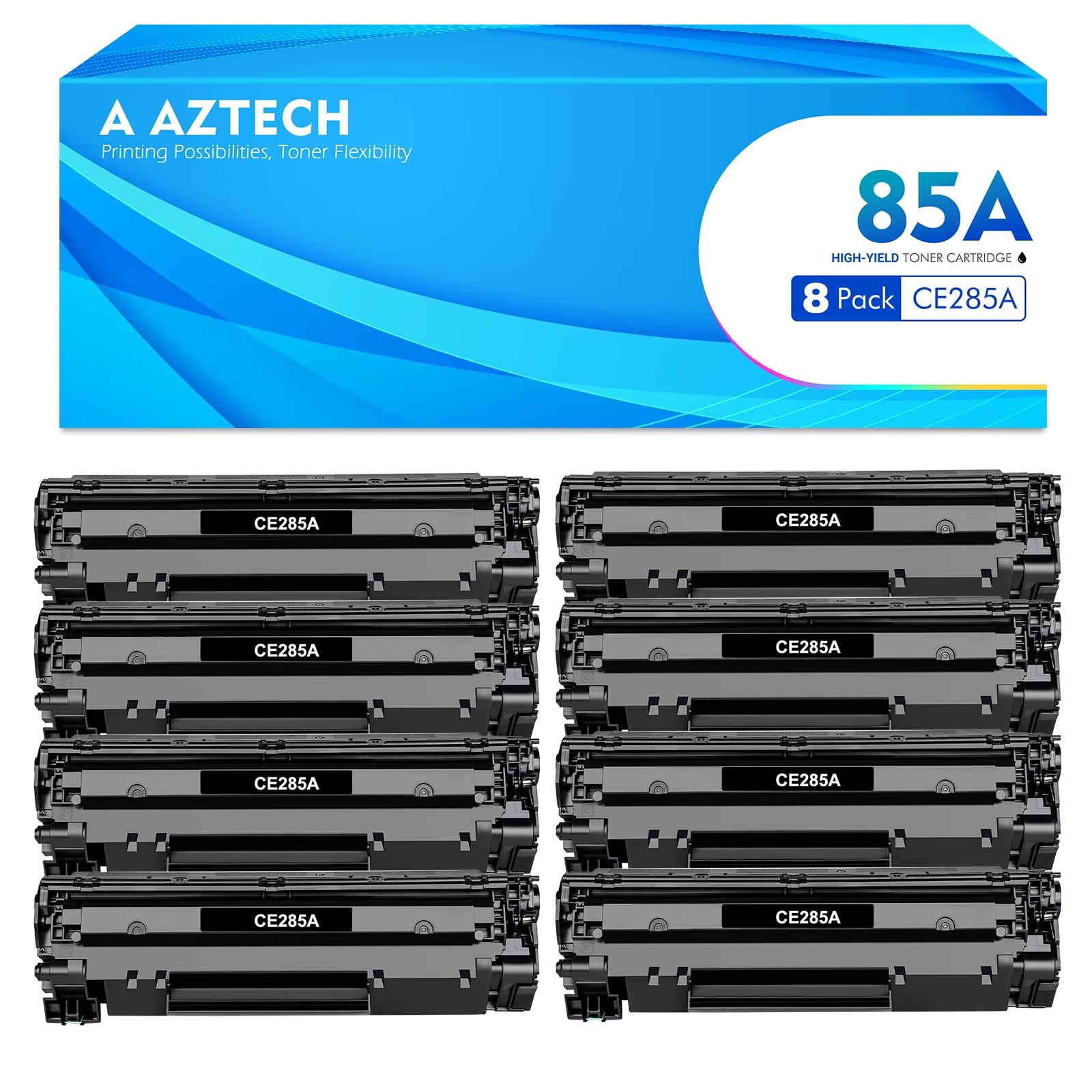 CE285A 85A 8-PK Toner Cartridge Black Compatible for HP 85A CE285A ...