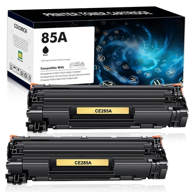 HP 85A CE285A 2-Pack Black Toner for LaserJet Pro P1102w, M1212nf, M1217nfw, P1005, M1132, M1210 ...