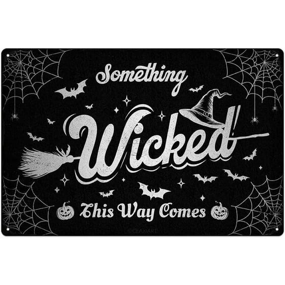 CEAXIART Halloween Decorations Something Wicked This Way Comes Silver ...