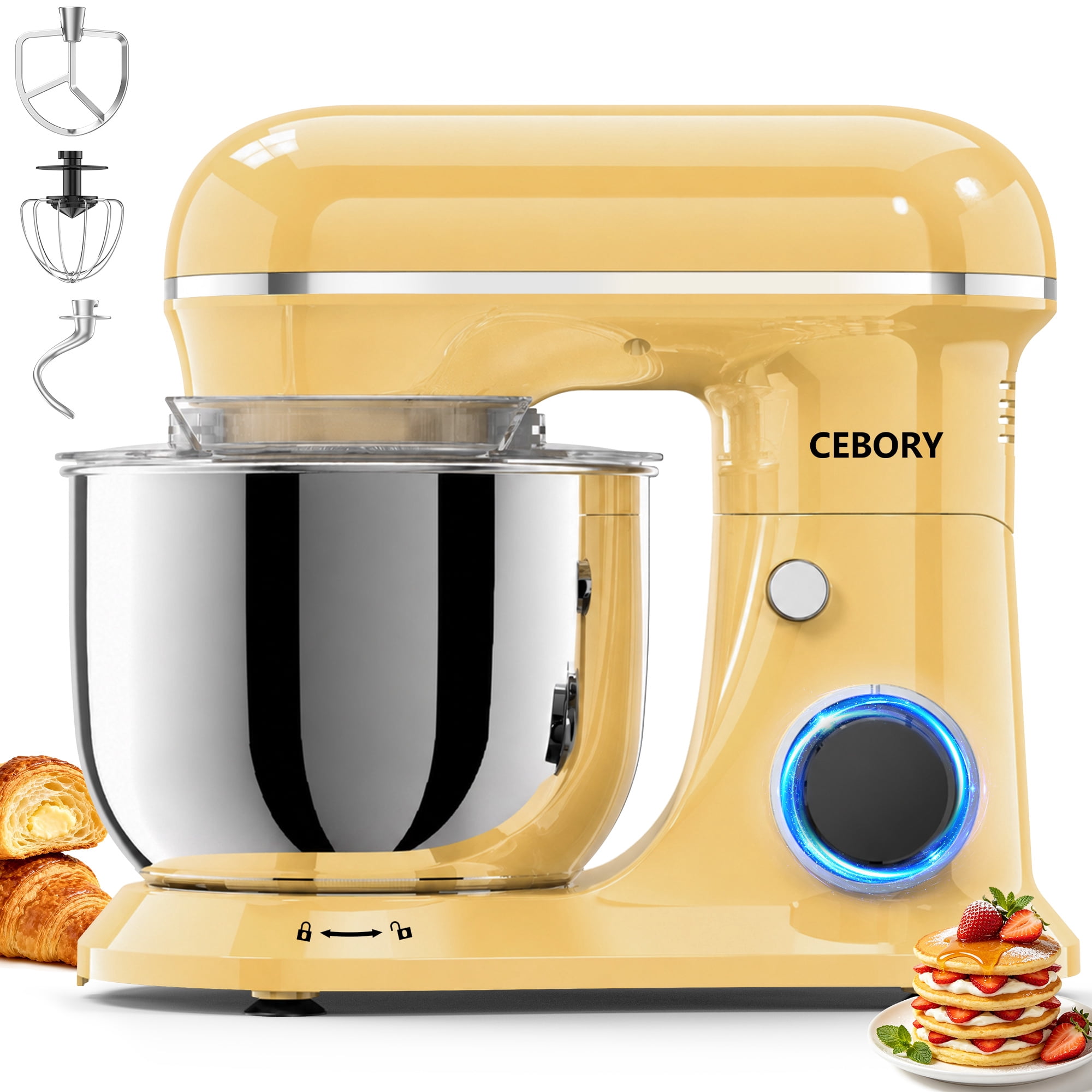 CEBORY 4 QT 3-in-1 Stand Mixer, 10-Speed Tilt-Head Electric Kitchen ...
