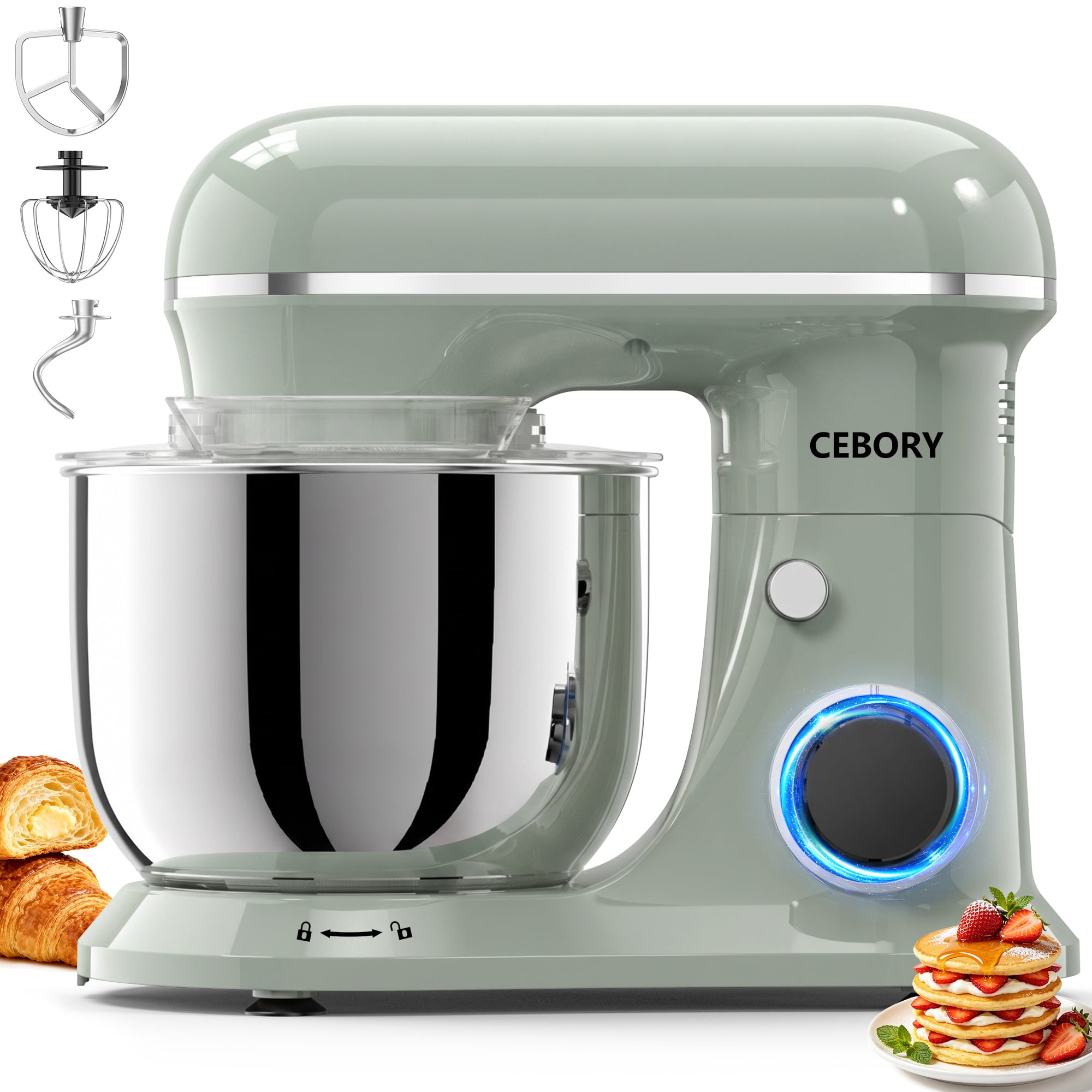 CEBORY 4 QT 3-in-1 Stand Mixer, 10-Speed Tilt-Head Electric Kitchen ...