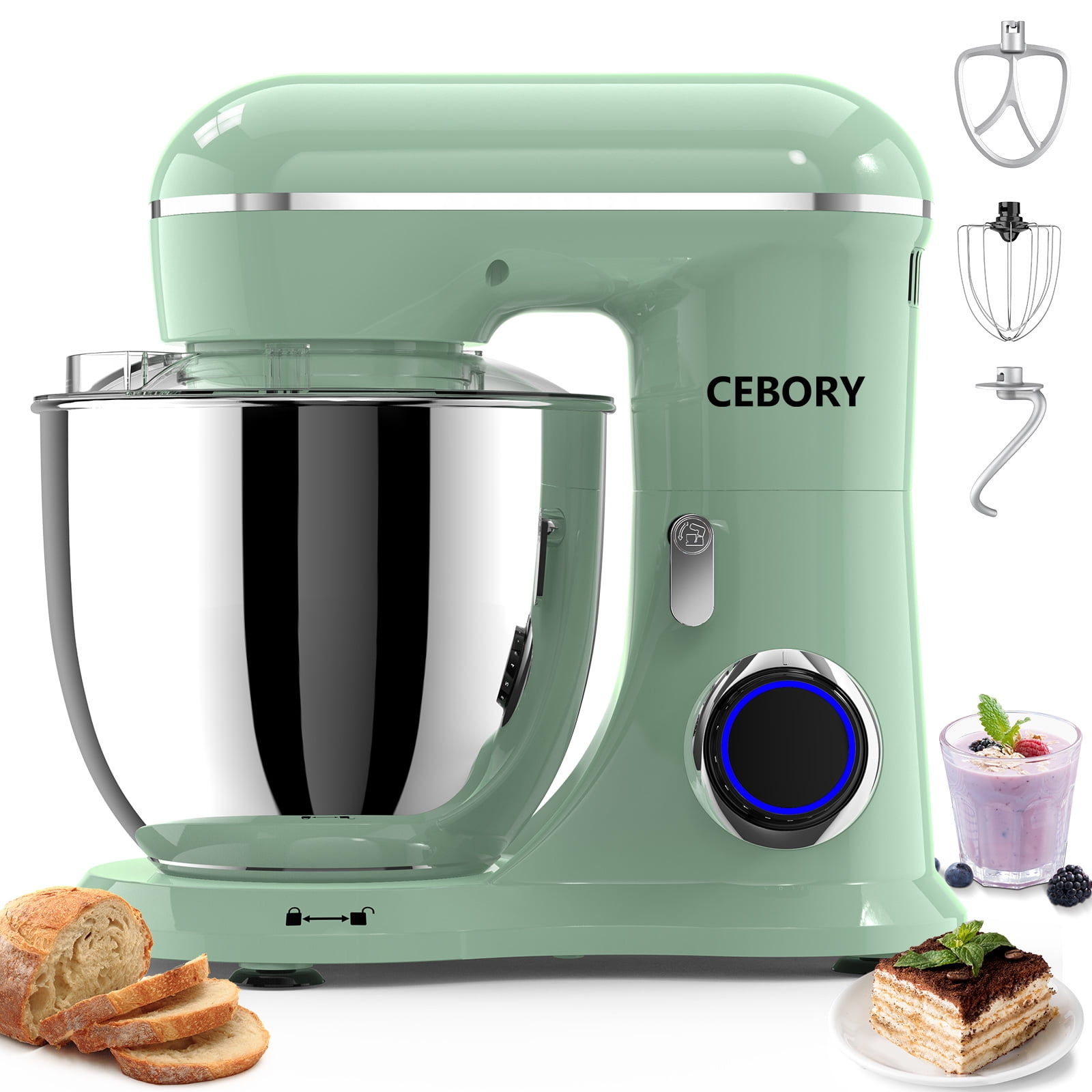 CEBORY 3-IN-1 Stand Mixer, 6.5 QT Tilt-Head 660W 10-Speed Food Mixer ...