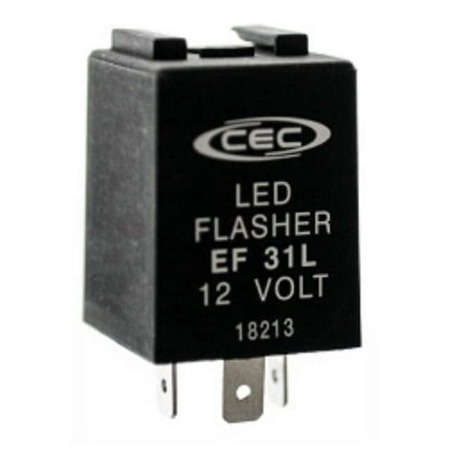 CEC Industries EF31L Electronic Turn Signal Flasher Relay, LED Compatible, 3 Prongs, 12 Volts ...