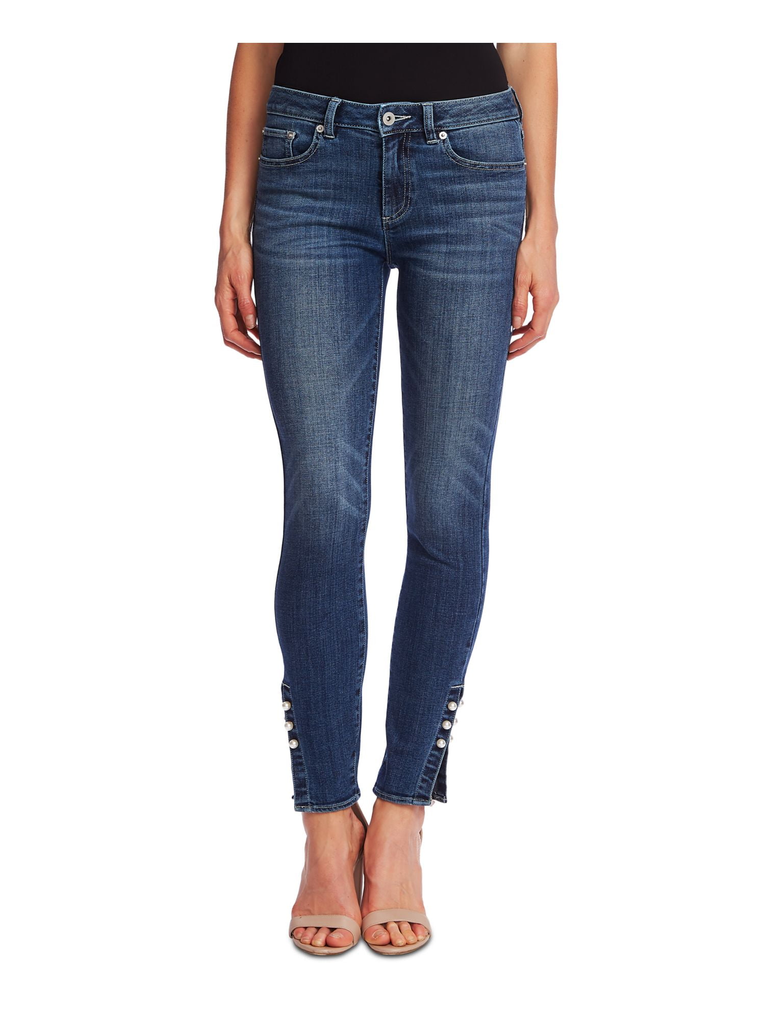 CECE Womens Navy Embellished Pocketed Skinny Jeans 28\6 - Walmart.com