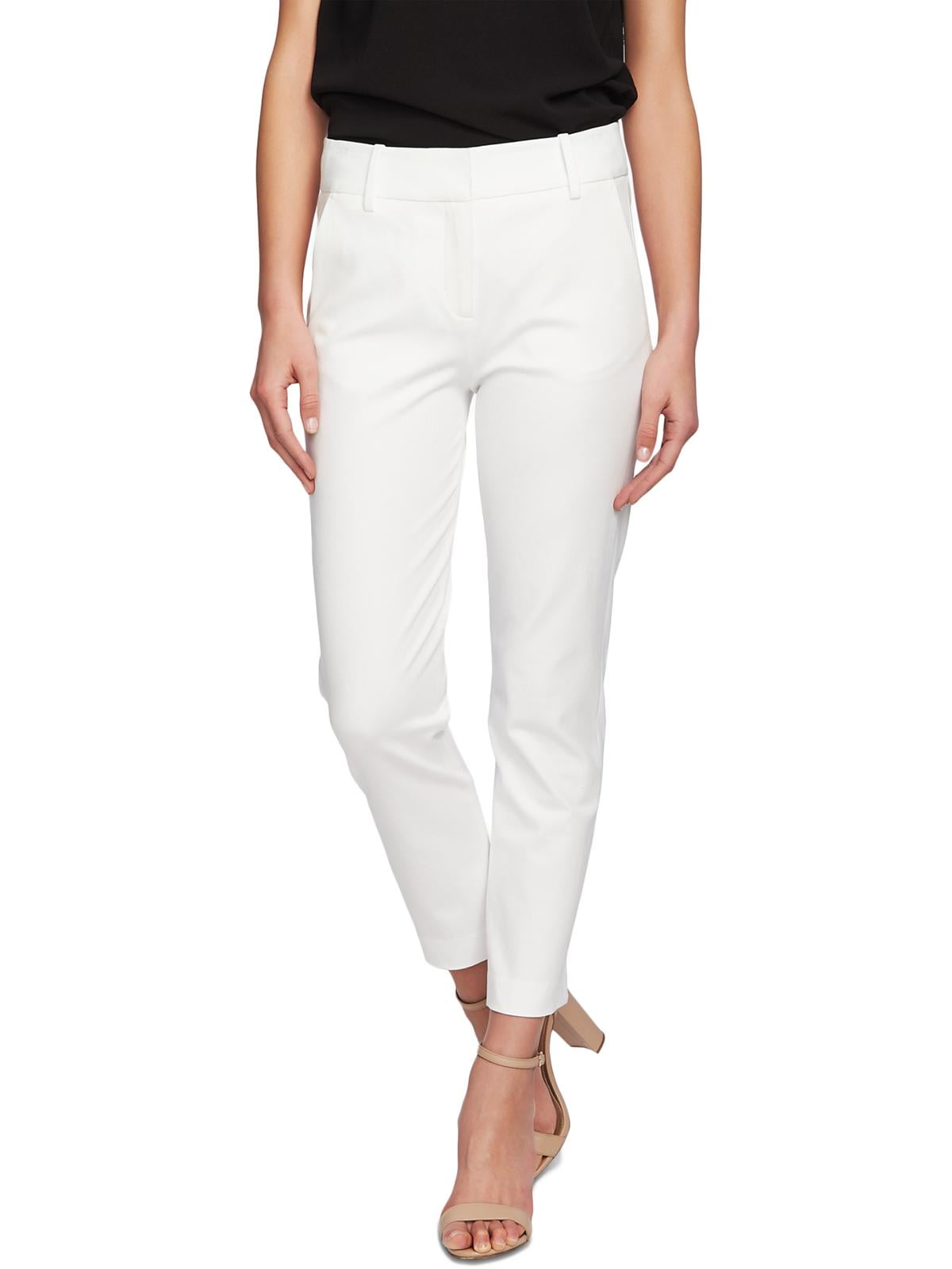 CECE Womens White Twill Straight leg Pants 6 - Walmart.com