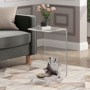 Studio 55D Modern Clear Acrylic Square Accent Table 22" Wide Shiny ...