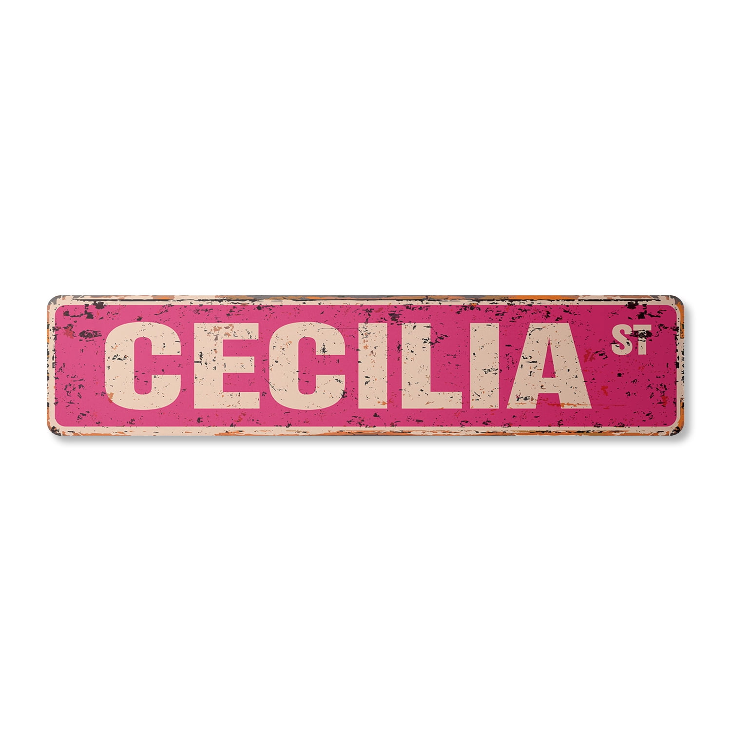 CECILIA Vintage Plastic Street Sign Childrens Name Room Sign | Indoor ...