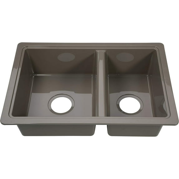 CECIPA RV Double Kitchen Galley Sink - 25" x 17" x 6.6" Stainless Steel ...