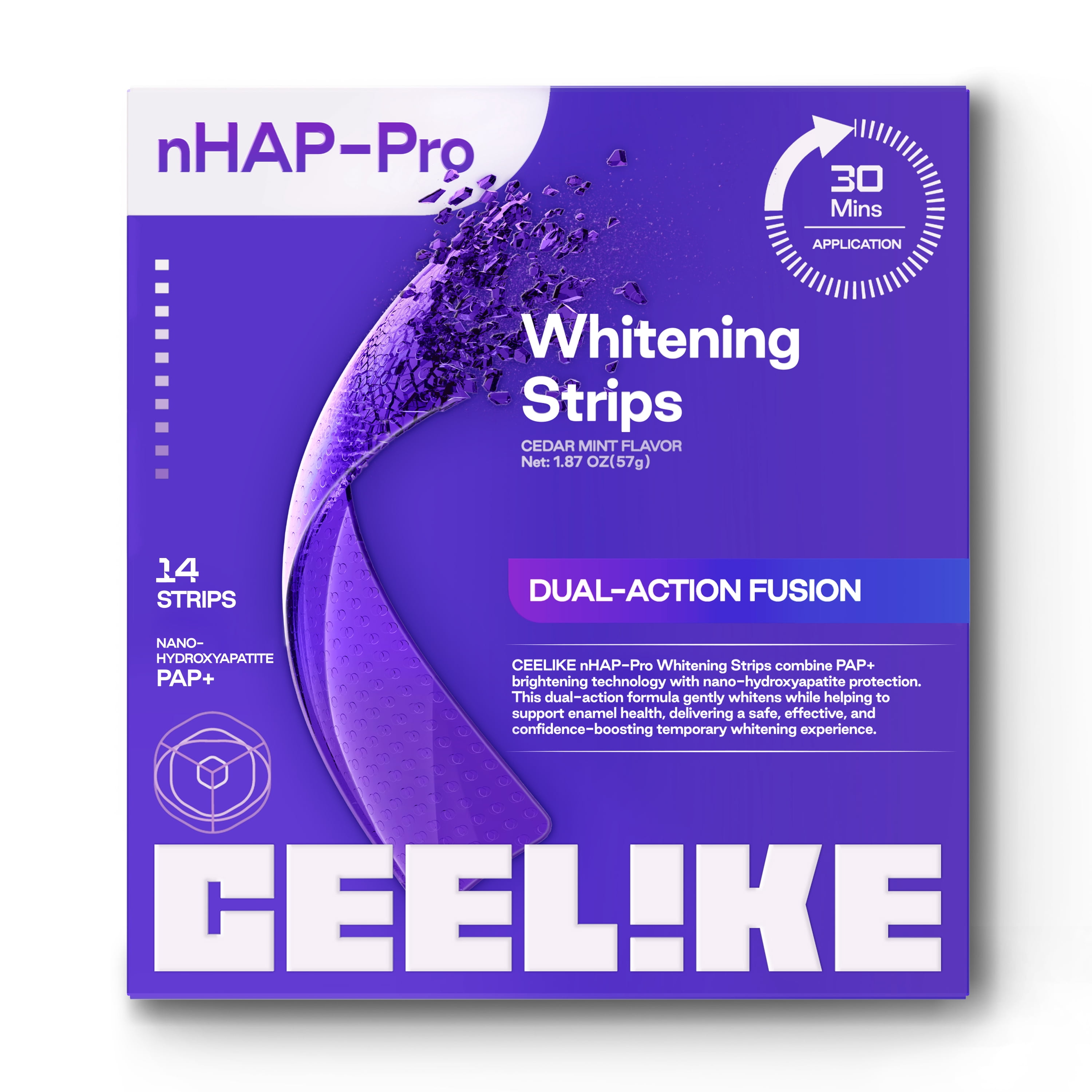 CEELIKE Teeth Whitening Strips, Peroxide-Free, Hydroxyapatite, 7 ...