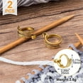 Cehvom 2 Pack Crochet Finger Ring Adjust Crochet Tension Ring Open Yarn